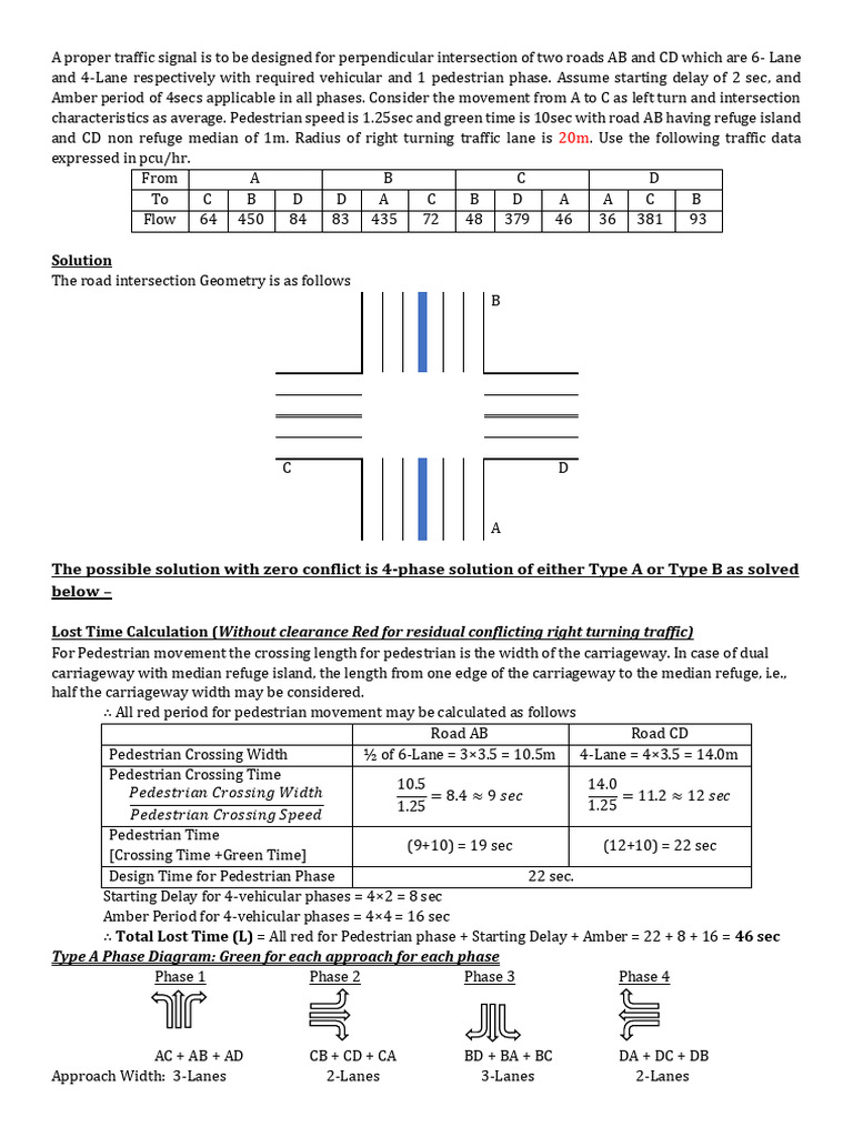 Signal Design Example Pdf Traffic Intersection Road