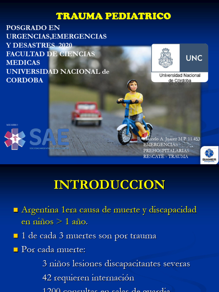 Trauma Pediátrico: Manejo y Prevención | PDF | Enfermedades y ...