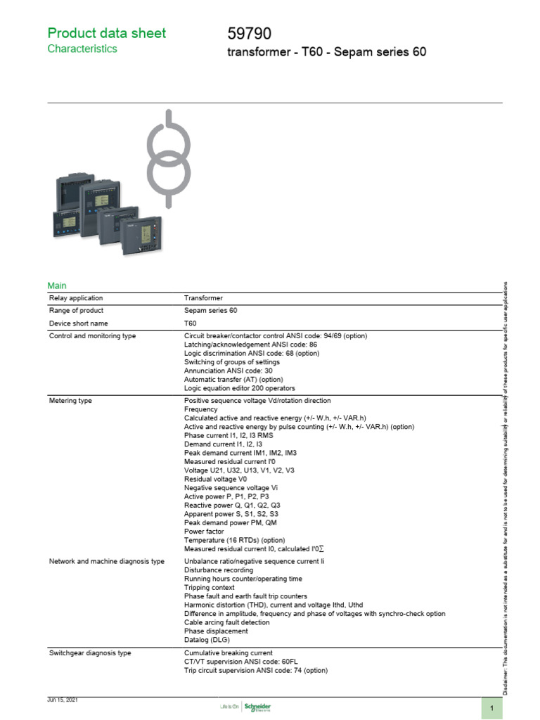 Easergy Sepam Series 60 - 59790 | PDF | Ac Power | Electrical Engineering