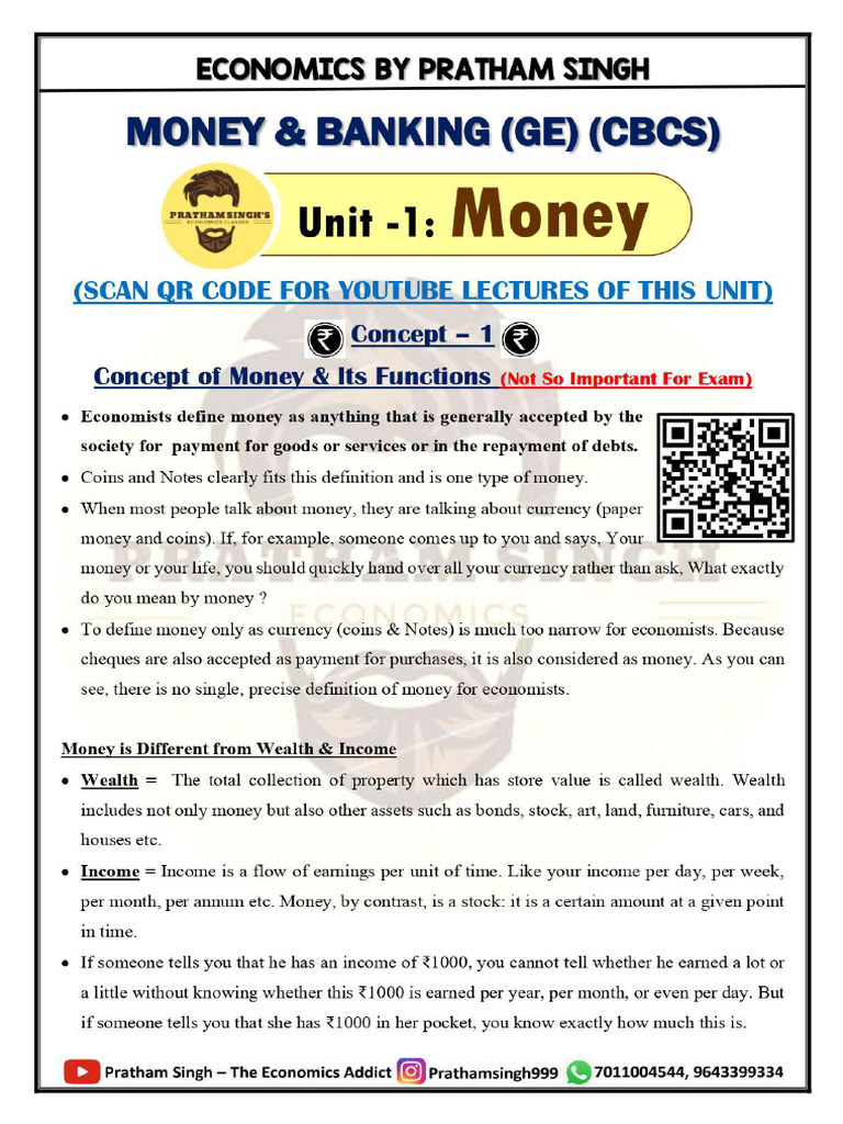 Money Notes Unit 1 To 5 | PDF | Put Option | Option (Finance)