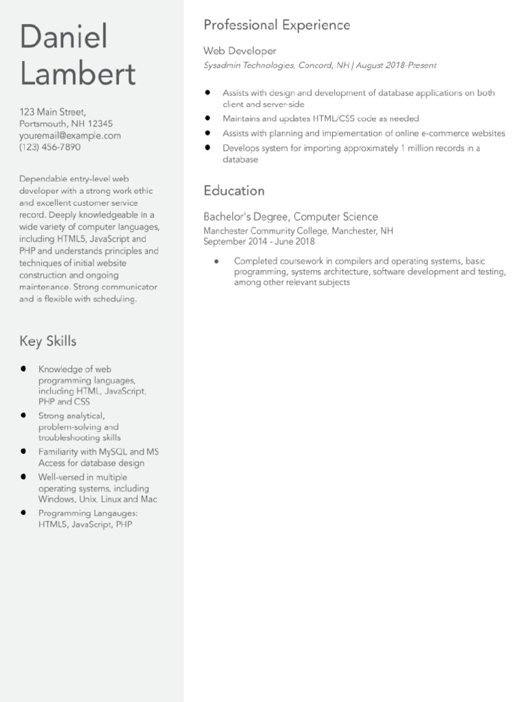 Web Developer - Entry Level | PDF