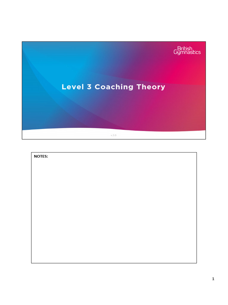Level 3 Coaching Theory Overview | PDF | Information | Learning