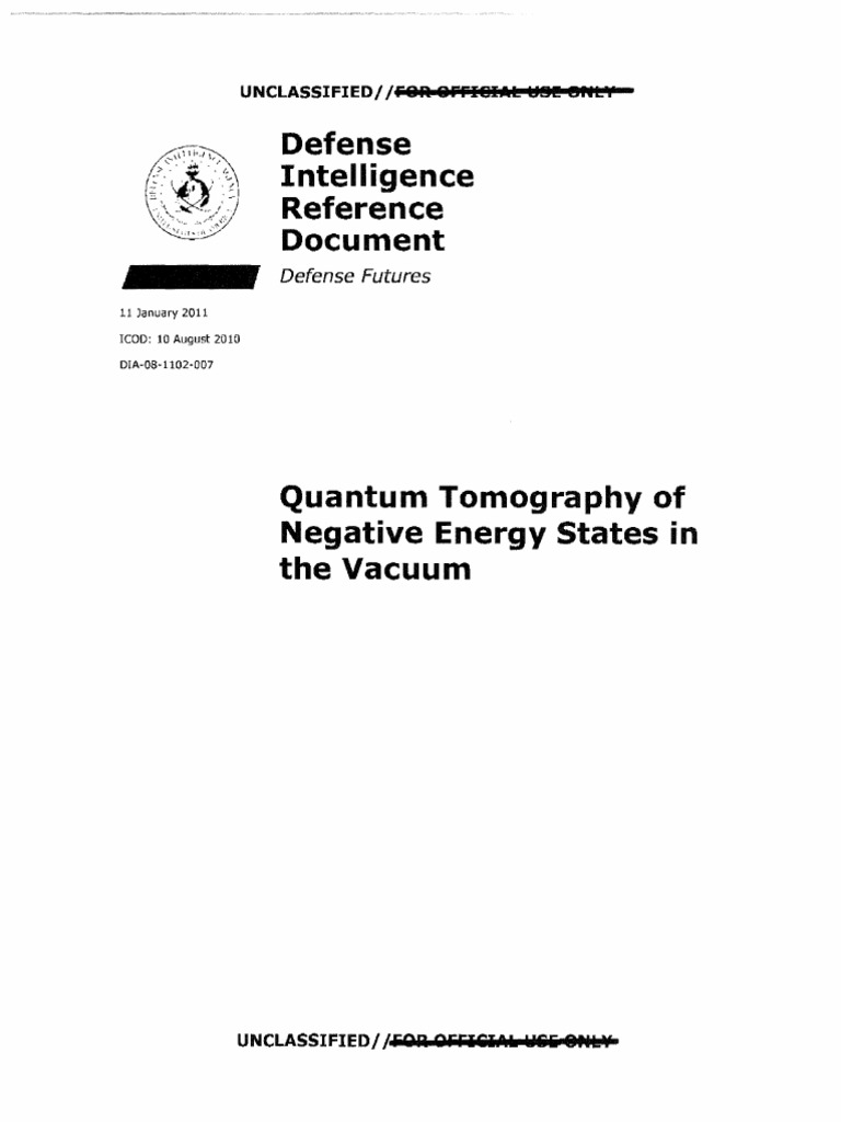 Quantum Tomography of Negative Energy States in The Vacuum | PDF ...
