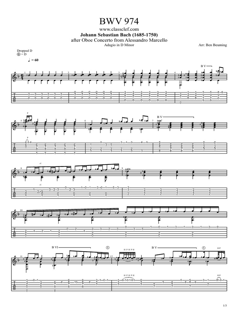 Bach bwv974 Adagio | PDF | Public Domain Music | Compositions