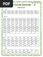 Long o Vowel Sound Word List | PDF
