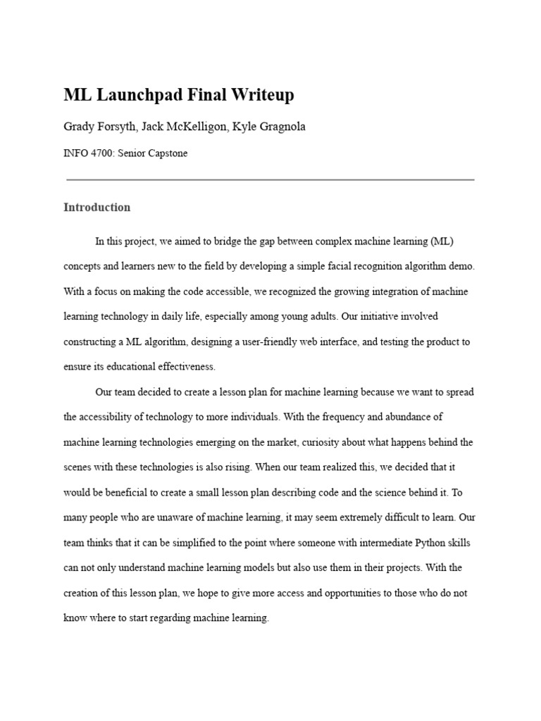 Machine Learning Education Project | PDF | Machine Learning | Computer ...