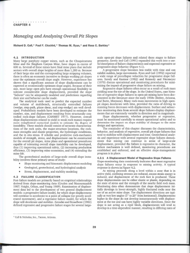 Managing and Analyzing Overall Pit Slopes | PDF