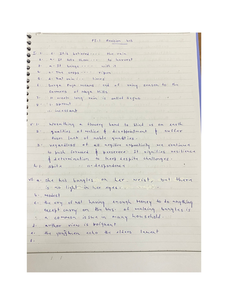 English Revision Worksheet PT 1 | PDF