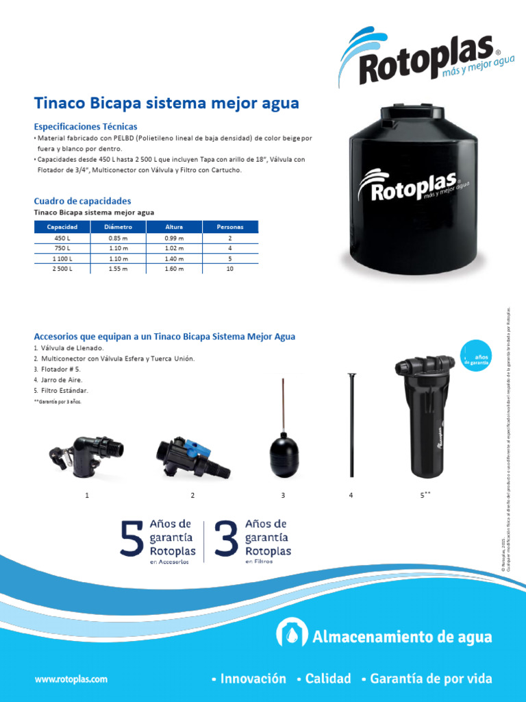 Ficha Tecnica Rotoplas | PDF | Agua