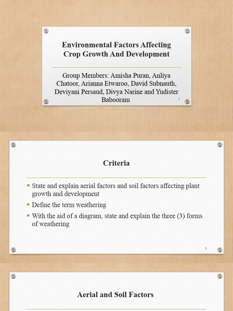 Environmental Factors Affecting Crop Growth and Development Agri ...