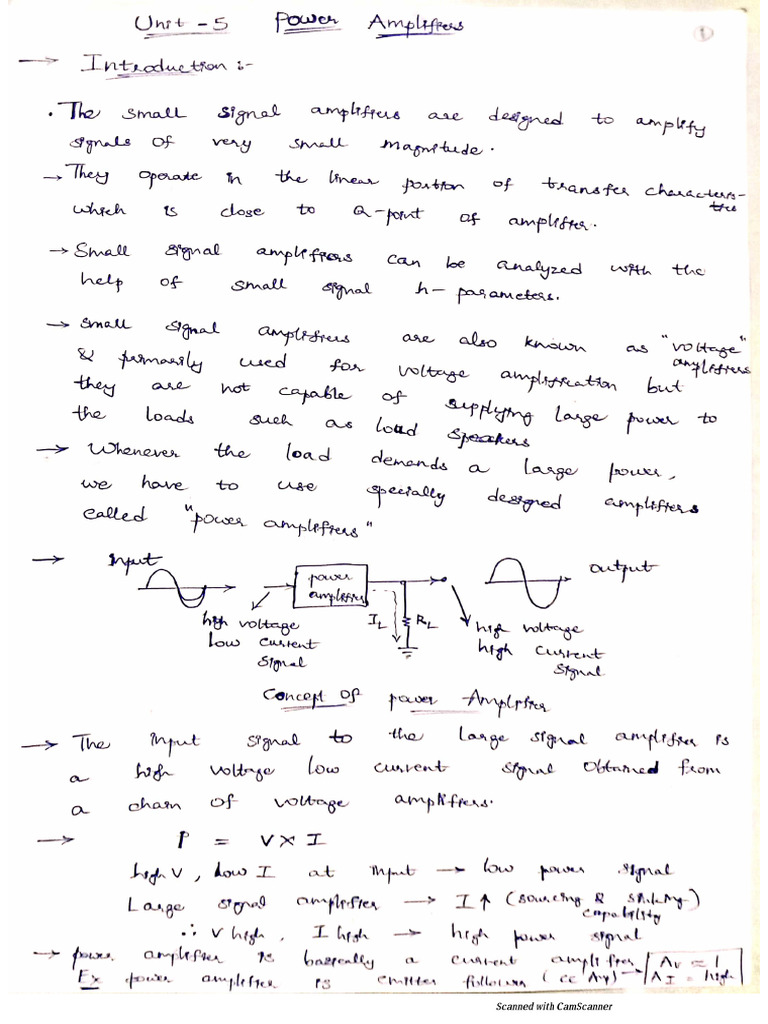 1591789946352_ECA Unit-5 Power Amplifiers | PDF