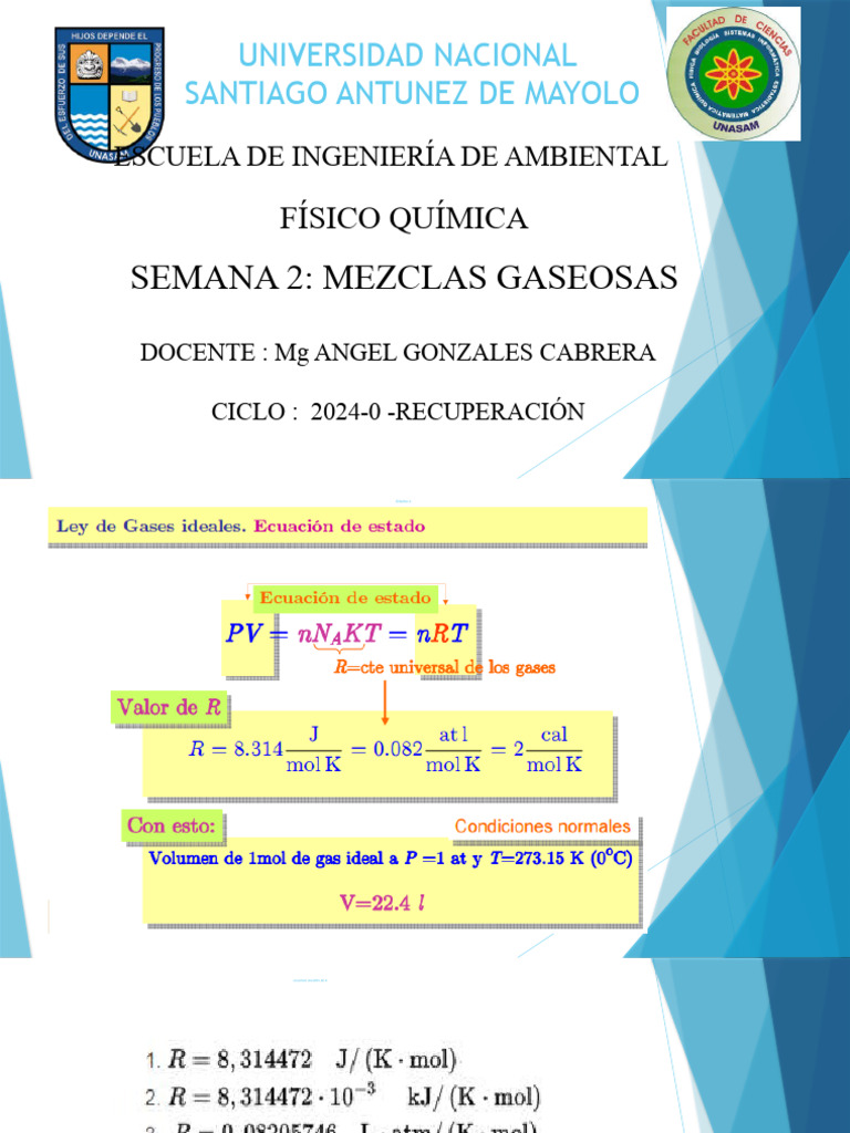 Mezclas Gaseosas | PDF | Gases | Cantidades fisicas