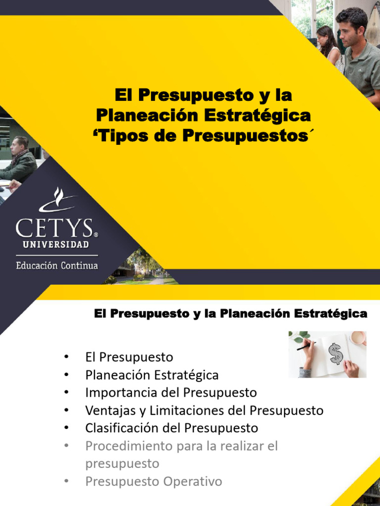 Tipos de Presupuestos | PDF | Presupuesto | Planificación estratégica