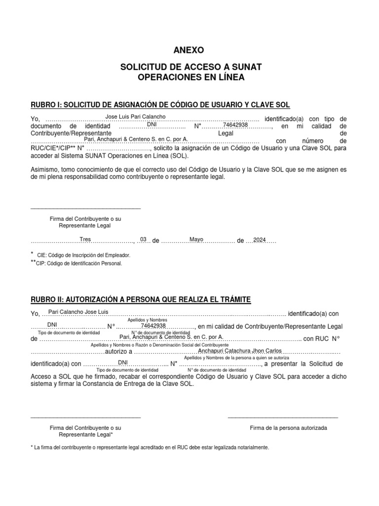 Anexo de RS 208-2016 (Solic. de Acceso A SOL) | PDF | Documento de identidad | Informática