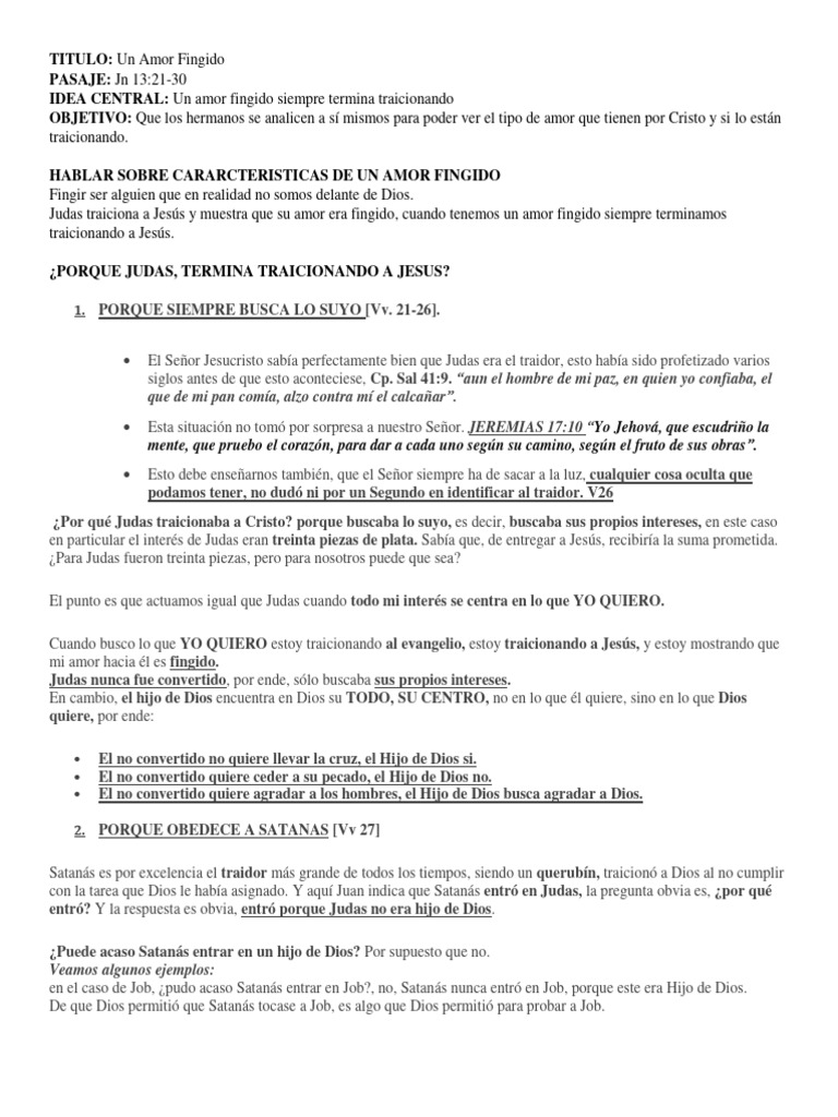 Amor Fingido | PDF | Satán | Judas Iscariote