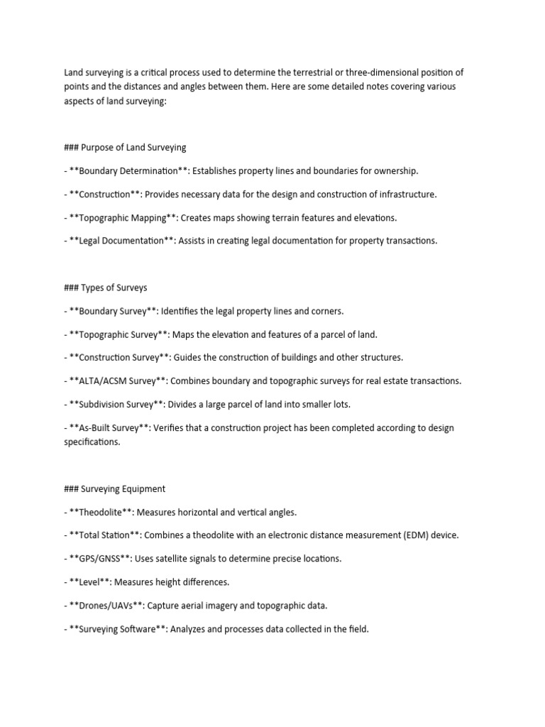 Types of Land Surveying Explained | PDF | Surveying | Topography