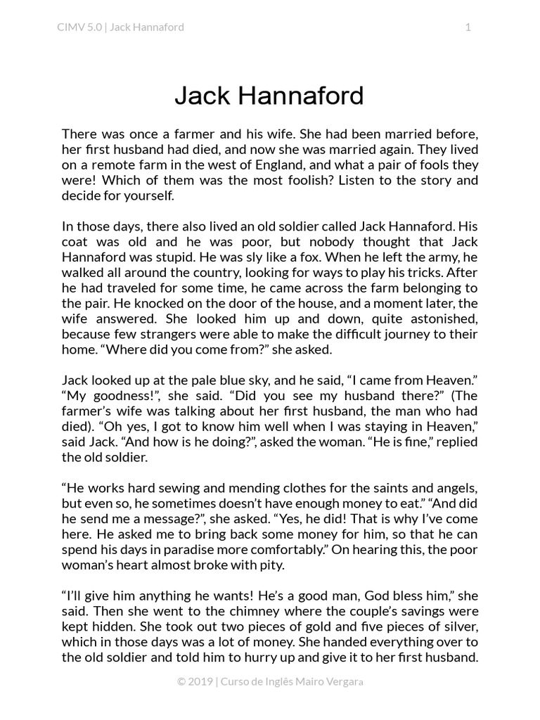 PDF Jack Hannaford Texto Completo | PDF
