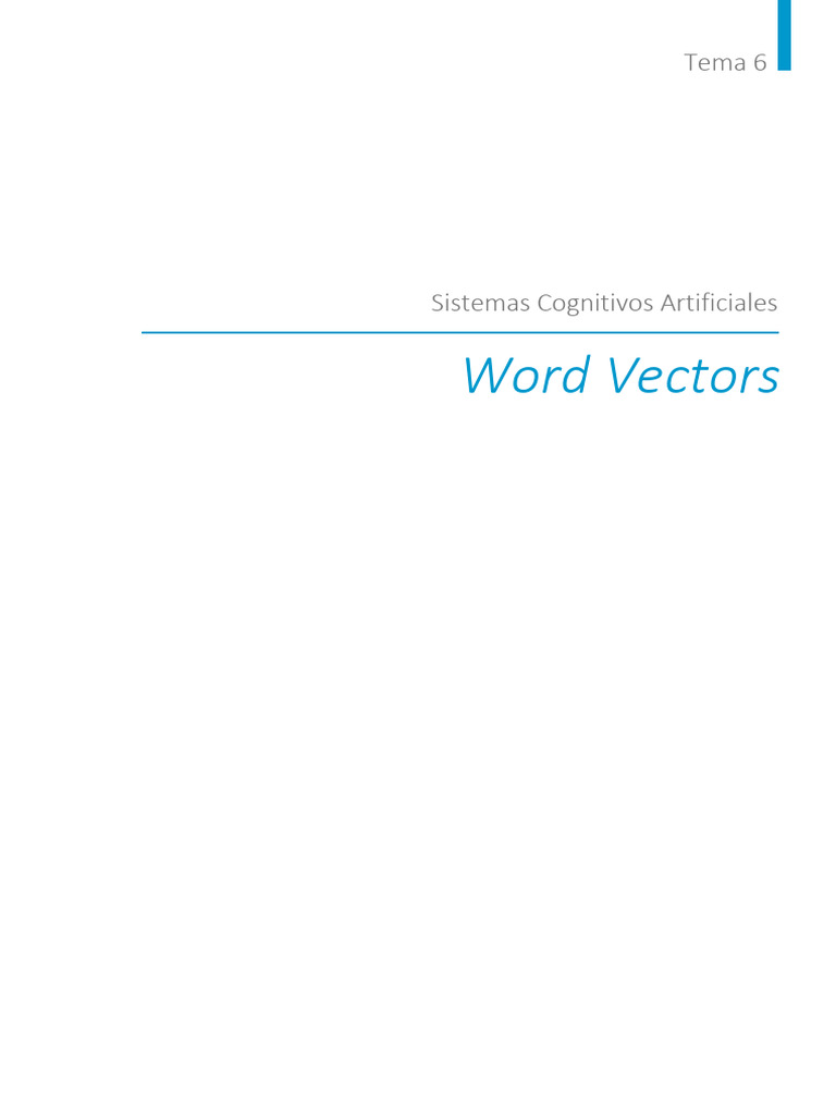 Sistemas Cognitivos Artificiales - 6 Word Vectors | PDF | Palabra