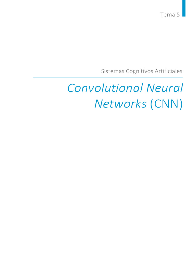Sistemas Cognitivos Artificiales - 5 Convolutional Neural Networks | PDF | Red neuronal ...