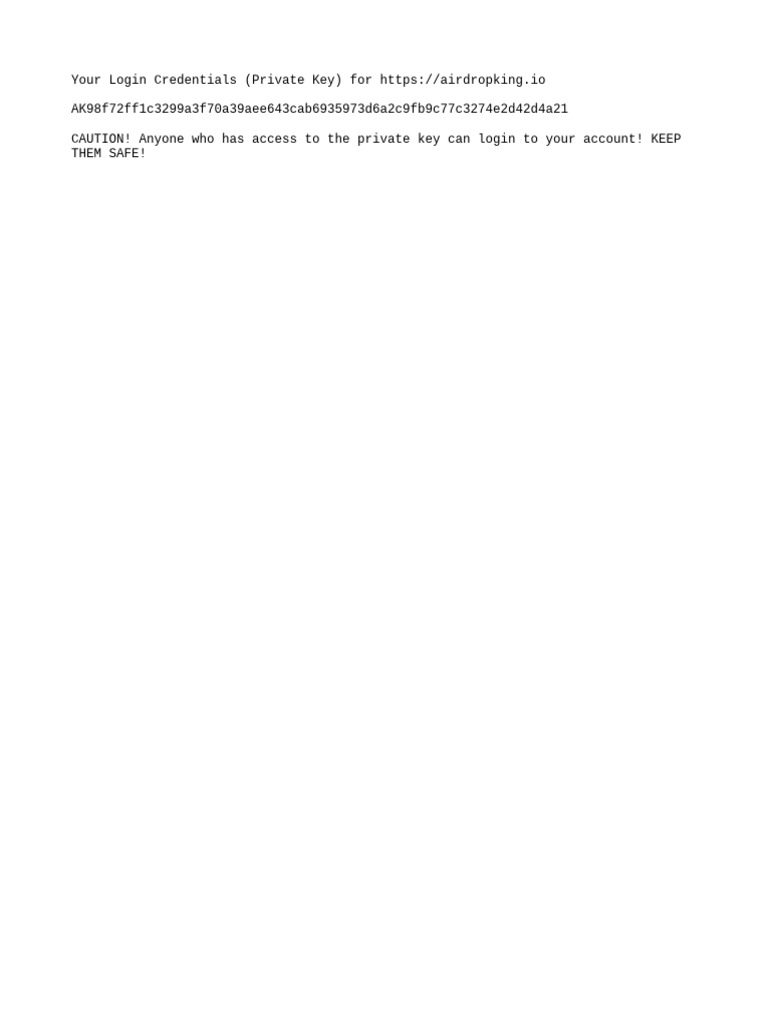 AirdropKing Io-Login Credentials | PDF