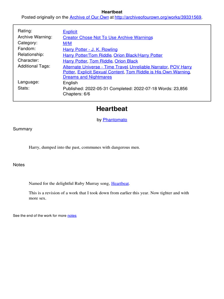 Heartbeat | PDF | Harry Potter