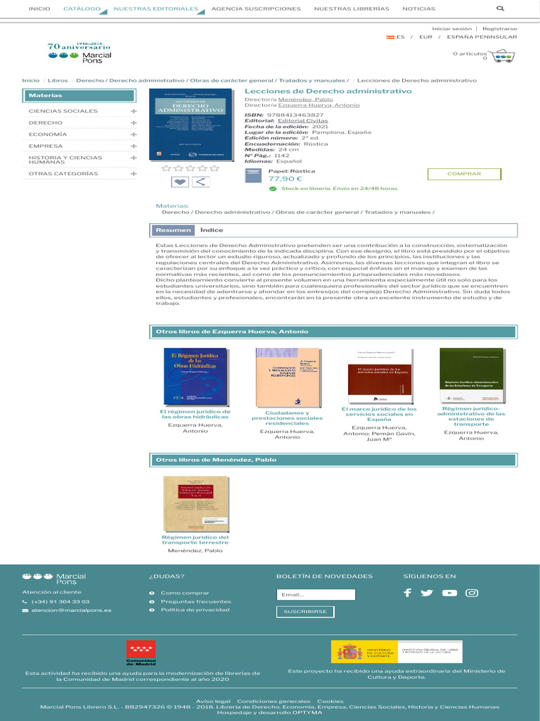 Libro Lecciones de Derecho Administrativo - 9788413463827 - Ezquerra ...