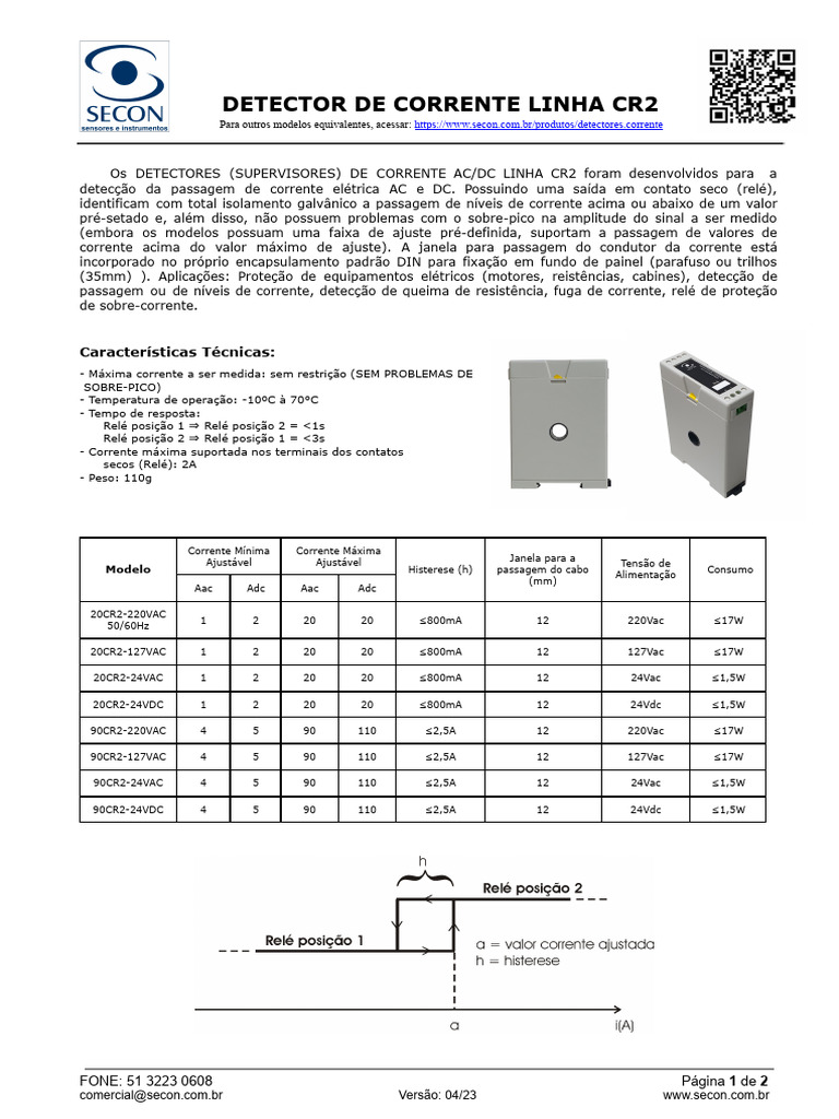 Detector Sensor Corrente On Off Cr2 | PDF | Corrente elétrica | Relé
