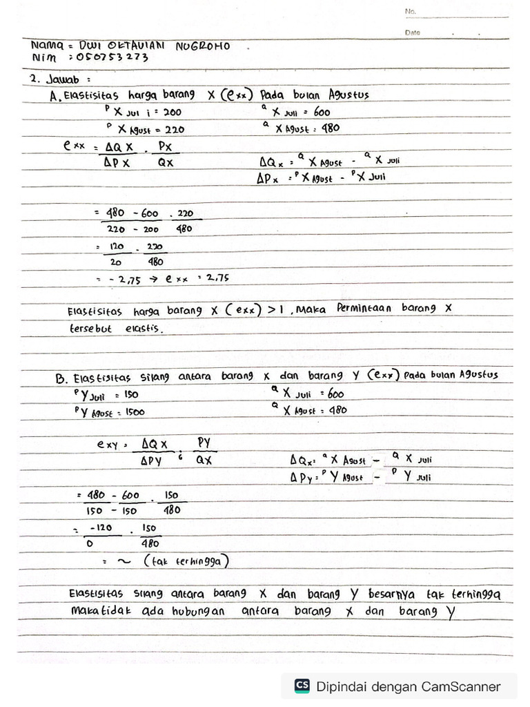 Tugas 1 Pengantar Ekonomi Mikro Soal Nomor 2-3 | PDF