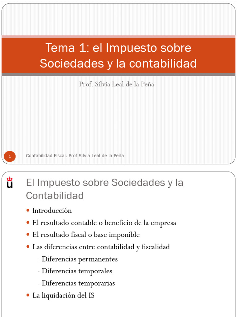 Tema01 El Impuesto De Sociedades Y La Contabilidad Descargar Gratis