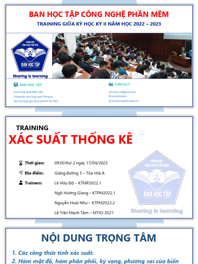 BHTCNPM-Slide-Buoi 1-XSTK-GK-22-23-Buoi1 | PDF