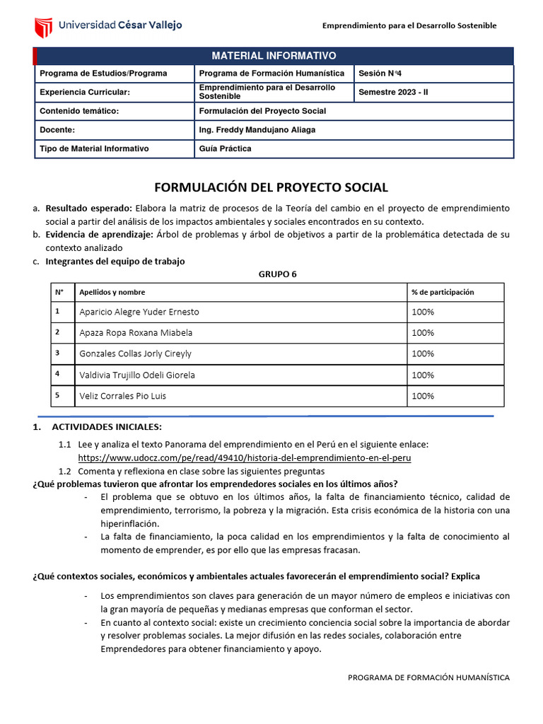 Guia Practica #04 | PDF | Iniciativa empresarial | Desarrollo sostenible