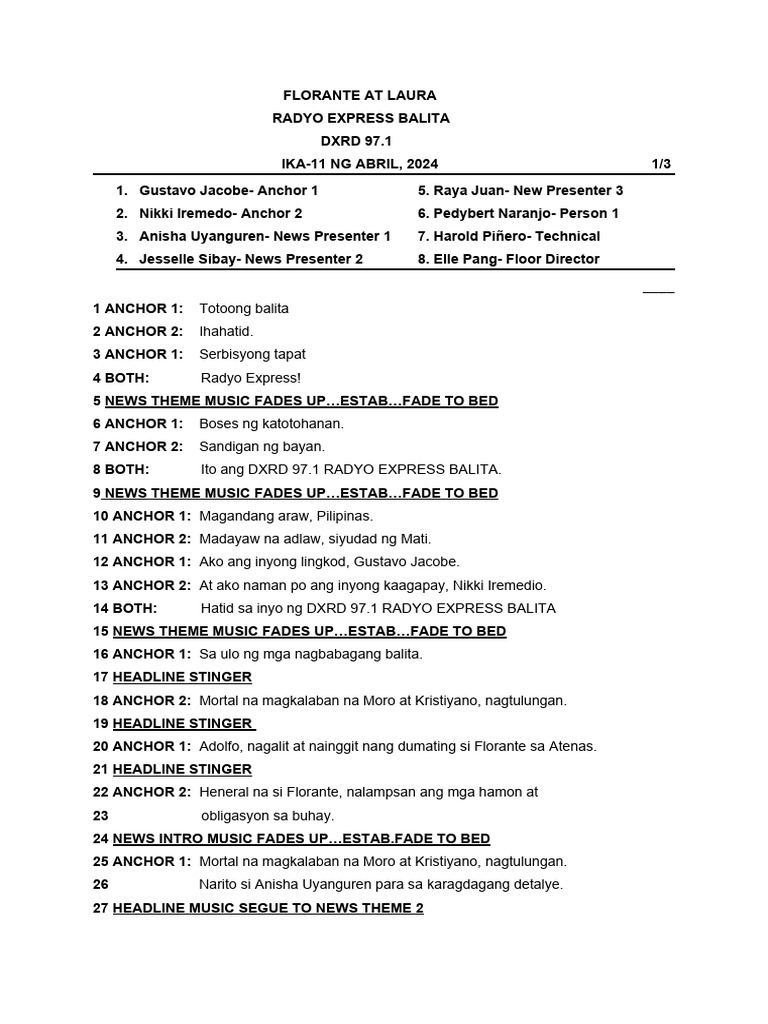 Pangkat 2 Radiobrod Script PT | PDF