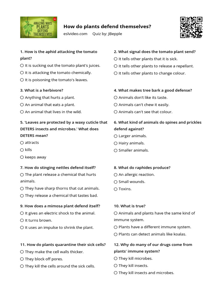 How Do Plants Defend Themselves | Download Free PDF | Insects | Immune ...