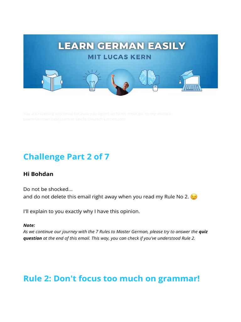 Mastering German: Focus on Fluency | PDF | Grammar | Learning