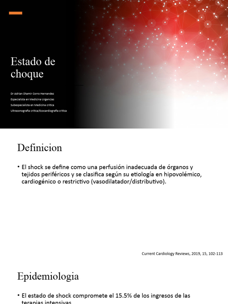 Shock | PDF | Choque (circulatorio) | Especialidades Medicas