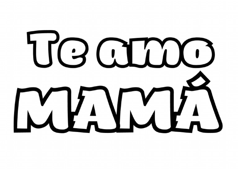 Te Amo Mamá Letrero | PDF