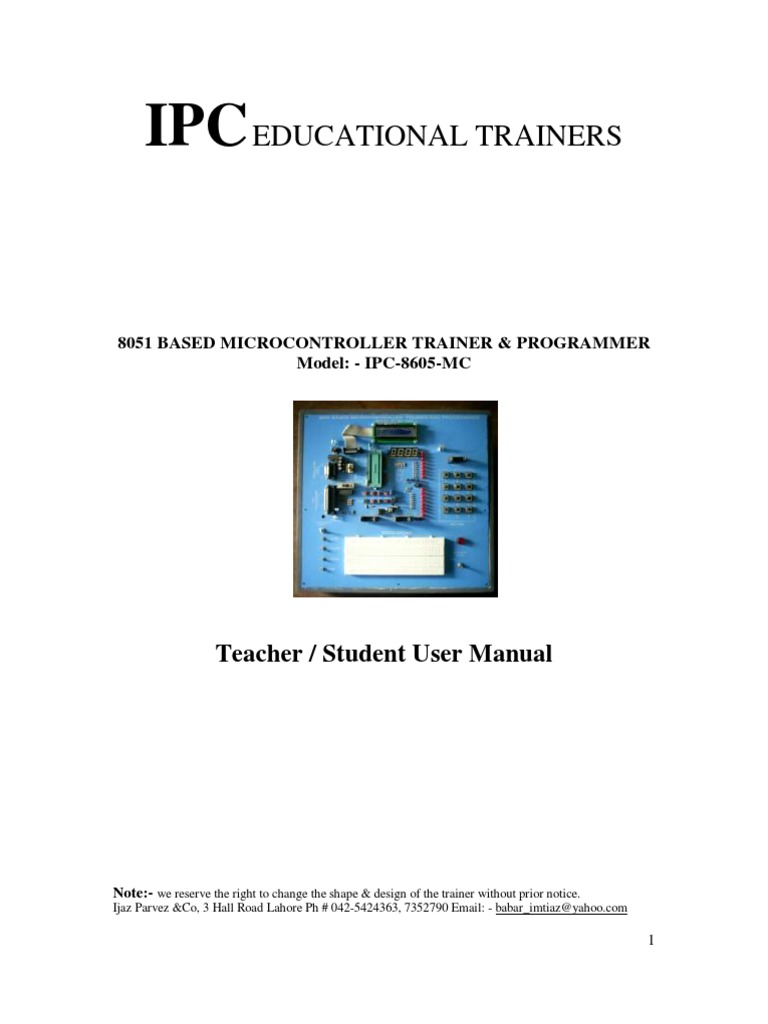 Micro Controller Trainer Manual | PDF | Microprocessor | Flash Memory