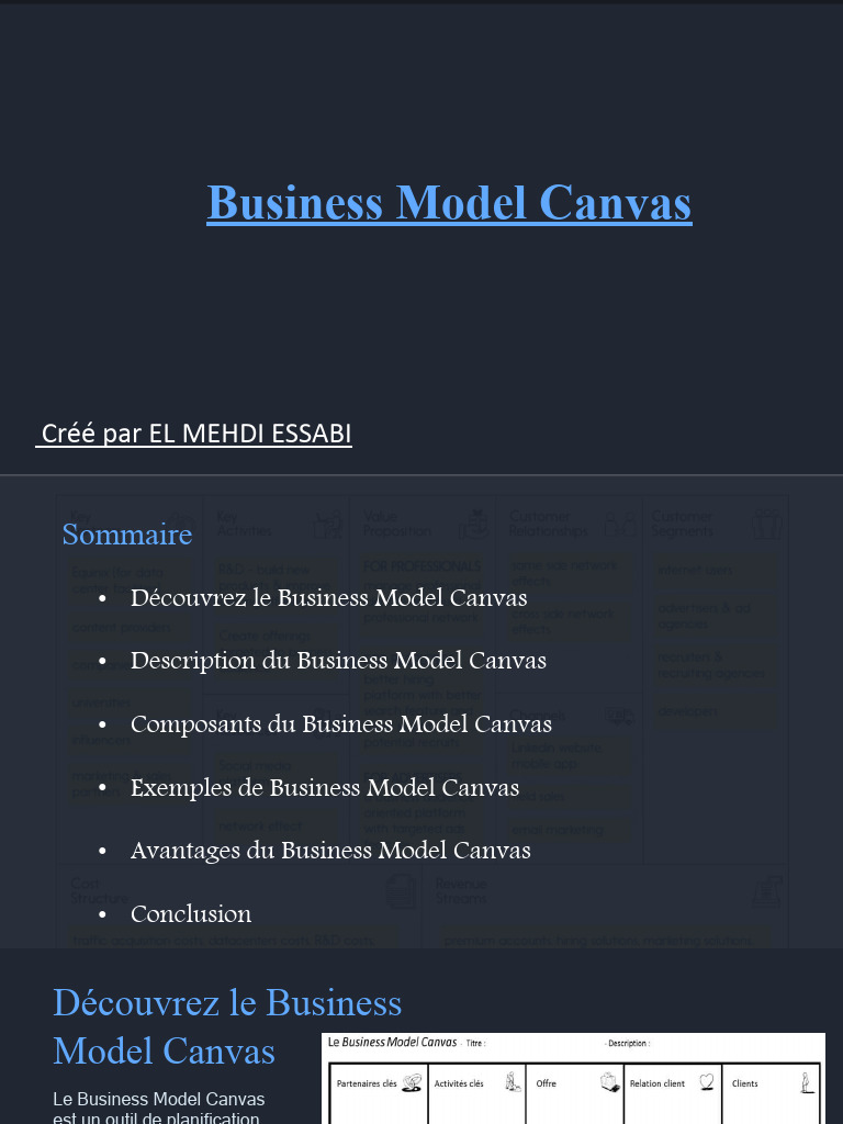 Decouvrez Le Business Model Canvas | PDF | Modèle d'entreprise | Business