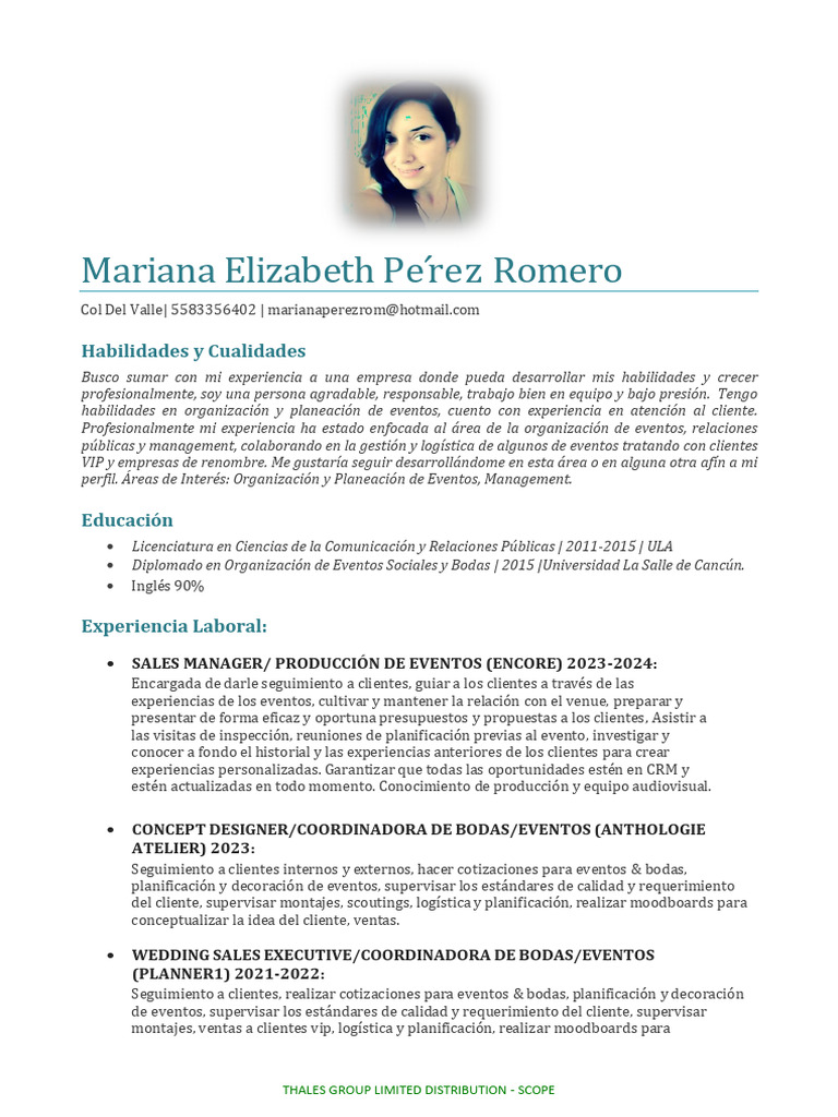 CV Mariana Romero 24 | PDF | Business