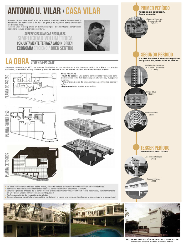 Casa Vilar: Arquitectura Racionalista en San Isidro | PDF | Diseño ...
