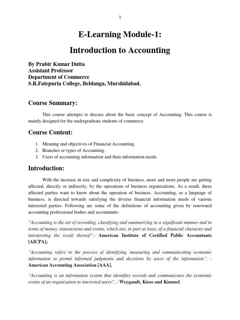 Introduction To Accounting | PDF | Accounting | Financial Accounting