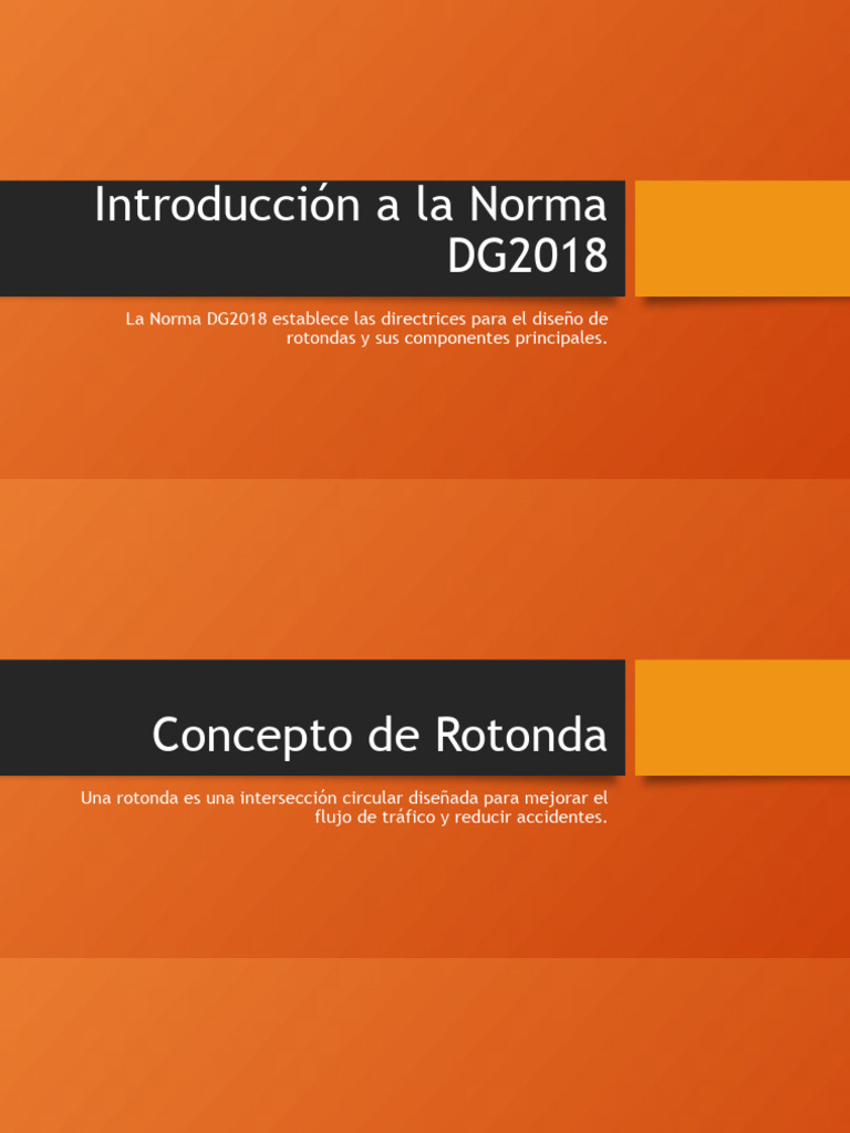 Introducción A La Norma DG2018 - Rotondas | PDF | Tráfico | Intersección (carretera)