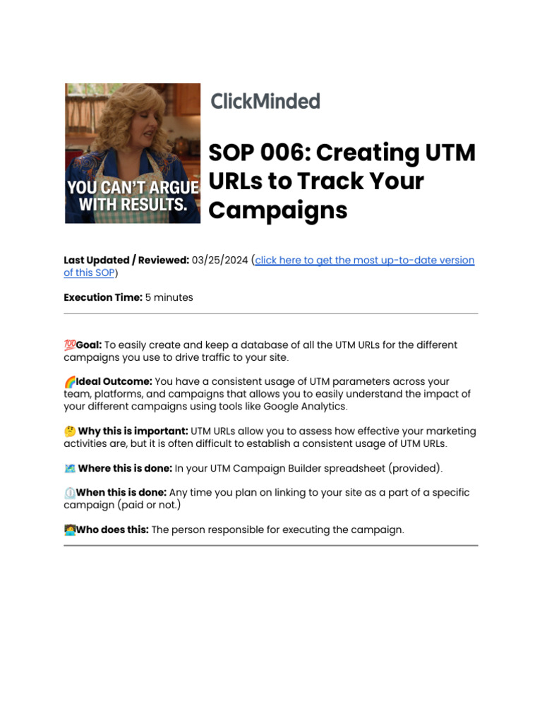 Preview SOP 006 - Creating UTM URLs To Track Your Campaigns | PDF ...