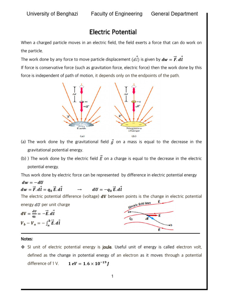 Electric Potential | PDF | Potential Energy | Electric Field