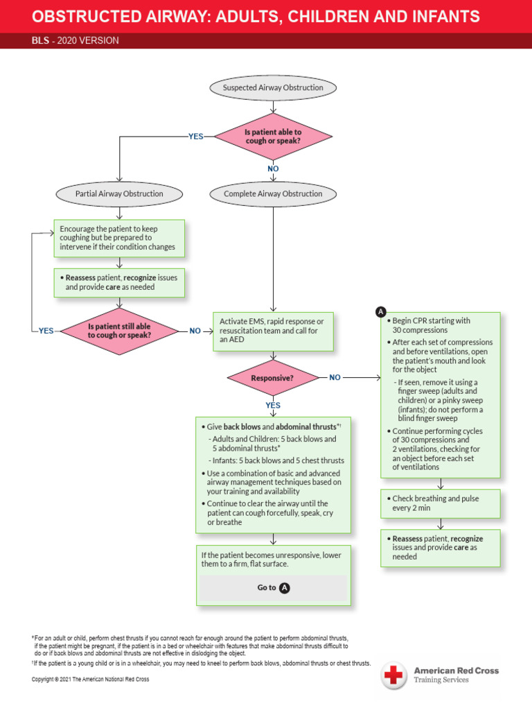 BLS Code Card - Obstructed Airway Adults, Children and Infants | PDF ...