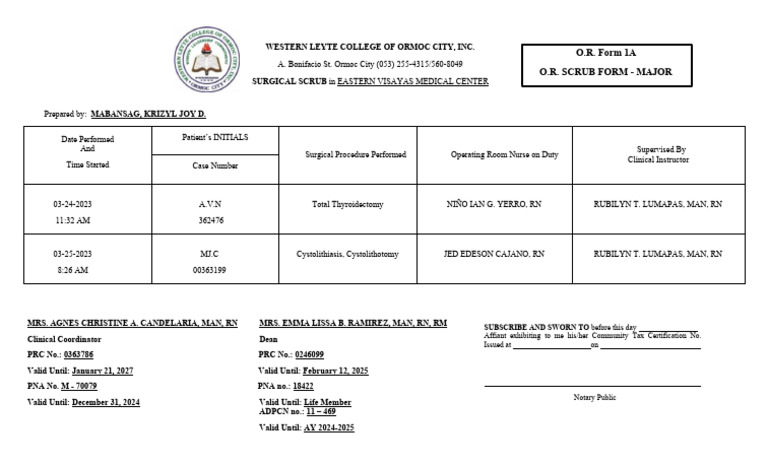 Surgical Scrub Format | PDF | Health Sciences | Medicine