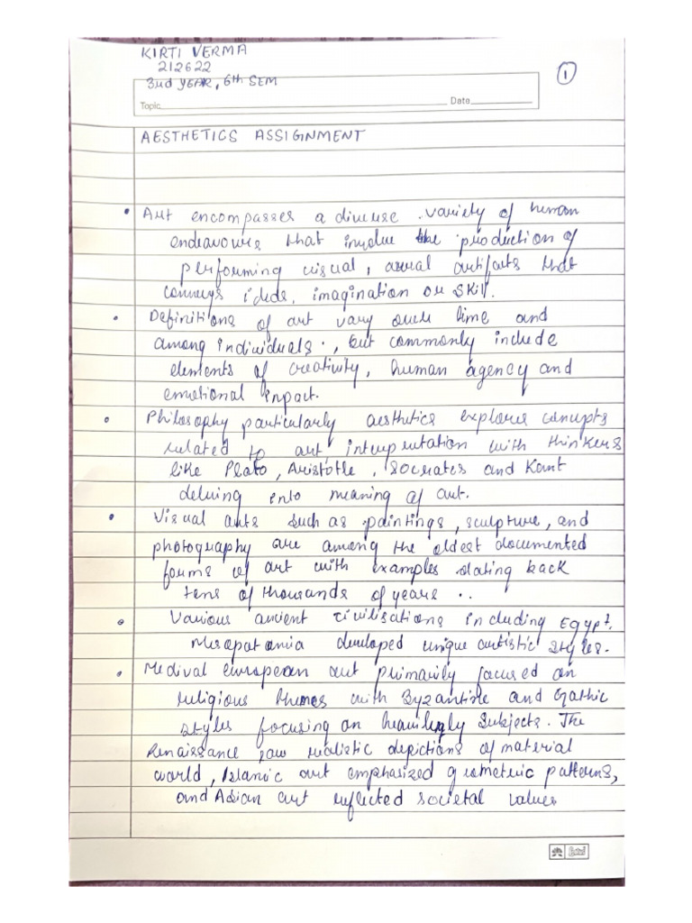 Aesthetics Assignment | PDF