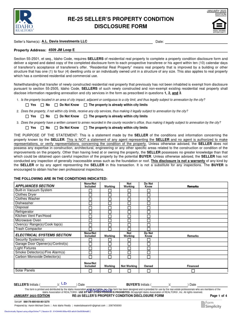 Re 25 Sellers Property Condition Disclosure | PDF | Basement | Sales