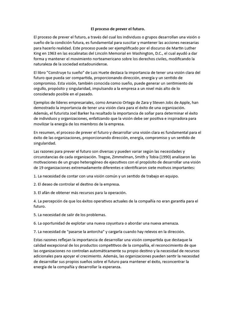 Importancia de Prever el Futuro | PDF | Planificación | Business