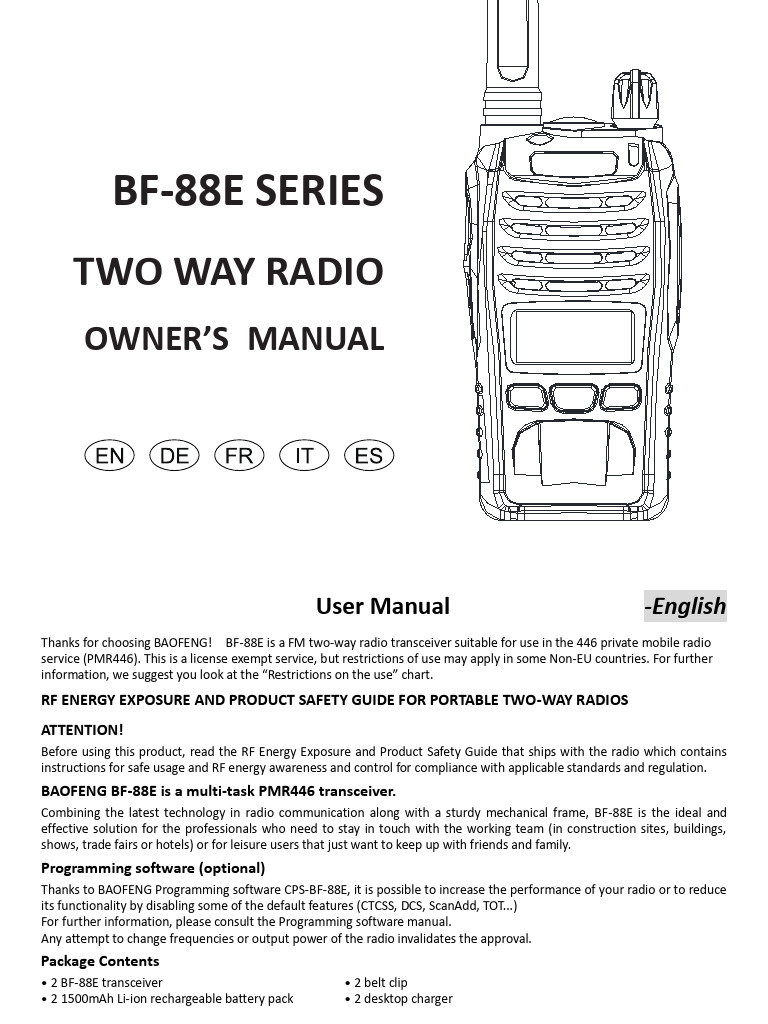 BAOFENG BF-88E Two-Way Radio Manual | PDF | Electronics | Radio